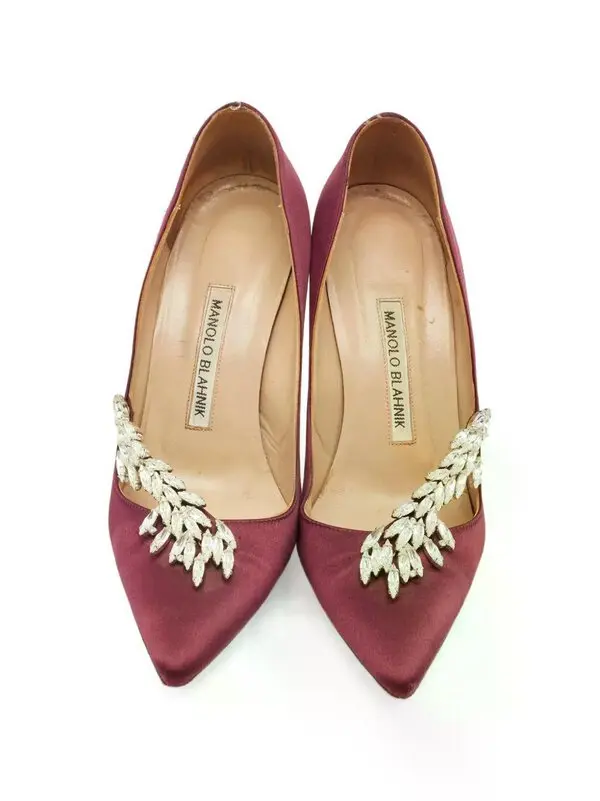 Manolo Blahnik Nadira Crystal-embellished Satin Pumps