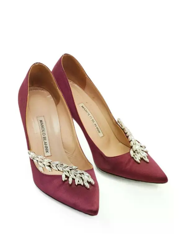 Manolo Blahnik Nadira Crystal-embellished Satin Pumps