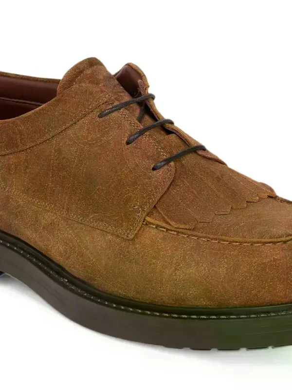 Etro Lace-up Suede Loafers With Arnica Motif