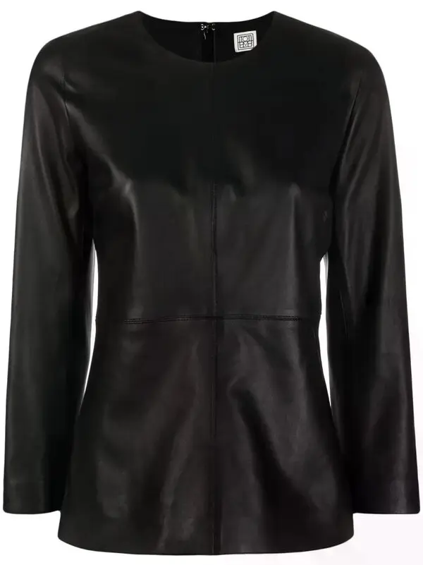 TOTEME Panelled Leather Top - Black