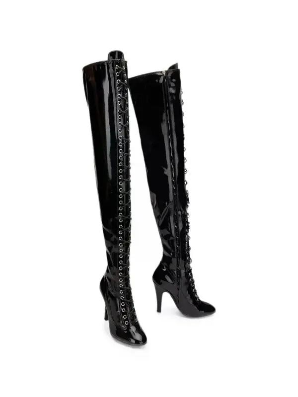 Moschino Lace-up Thigh-high Boots