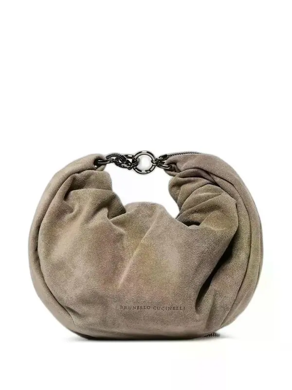 Brunello Cucinelli Suede Slouchy Clutch Bag