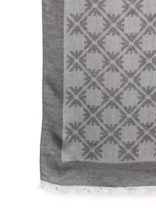 Emporio Armani Monogram Frayed Scarf