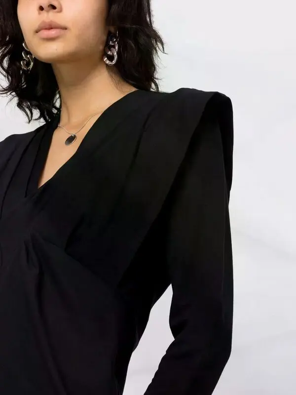 IRO PARIS V-neck Long-sleeved Mini Dress