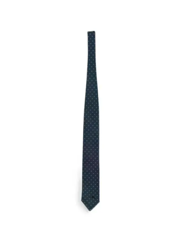 Zegna Micro-floral Jacquard Neck Tie - Green