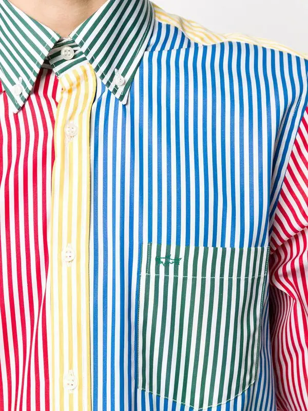 Paul & Shark Striped Colour-block Shirt - Red