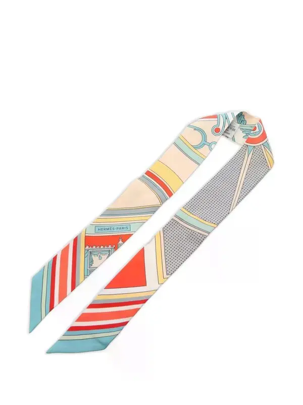 Hermès 2010s Washington's Carriage Detail Scarf - Blue