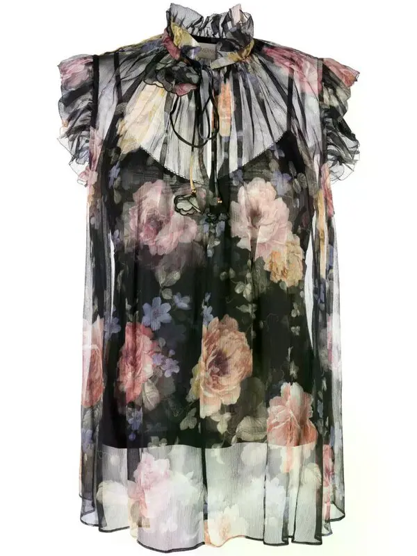 Zimmermann Luminosity Floral-print Silk Top