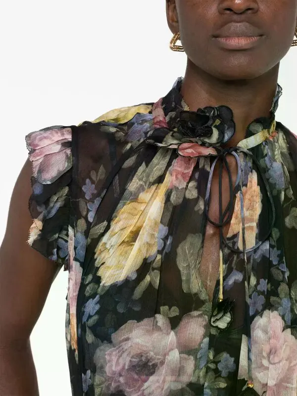 Zimmermann Luminosity Floral-print Silk Top