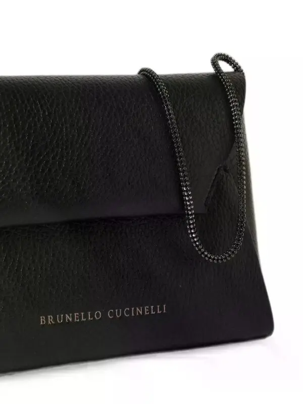 Brunello Cucinelli Leather Shoulder Bag - Black