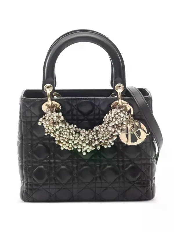 Dior Lady Cannage Tote Bag - Black