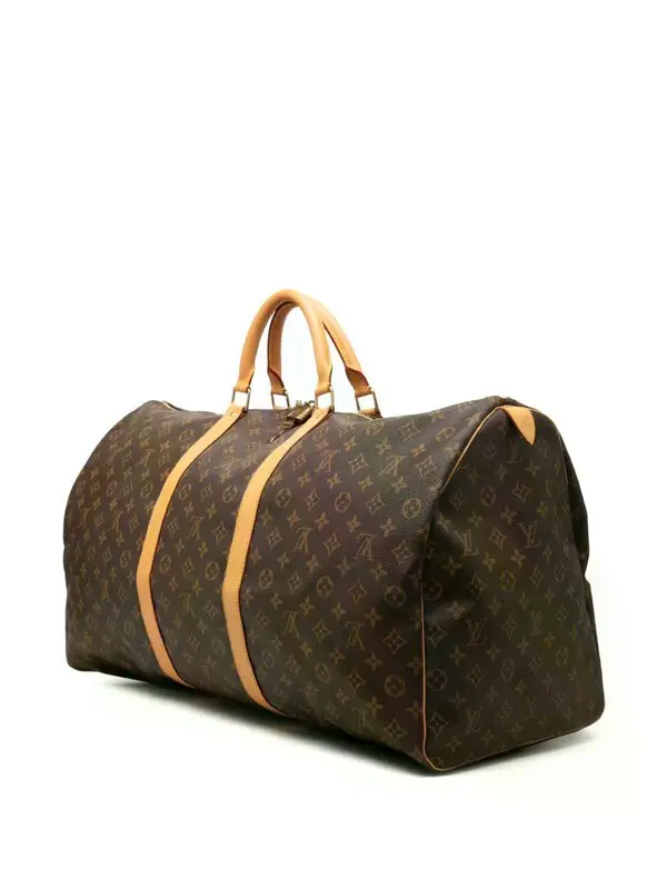 LOUIS VUITTON Monogram Keepall 60 Travel Bag - Brown