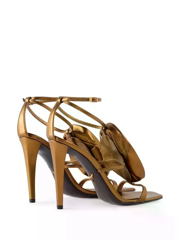 GIUSEPPE ZANOTTI Curded Flowers Sandal 105 - Brown
