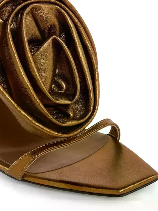 GIUSEPPE ZANOTTI Curded Flowers Sandal 105 - Brown