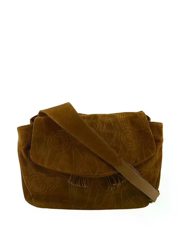 FERRAGAMO Suede Tassel Crossbody Bag