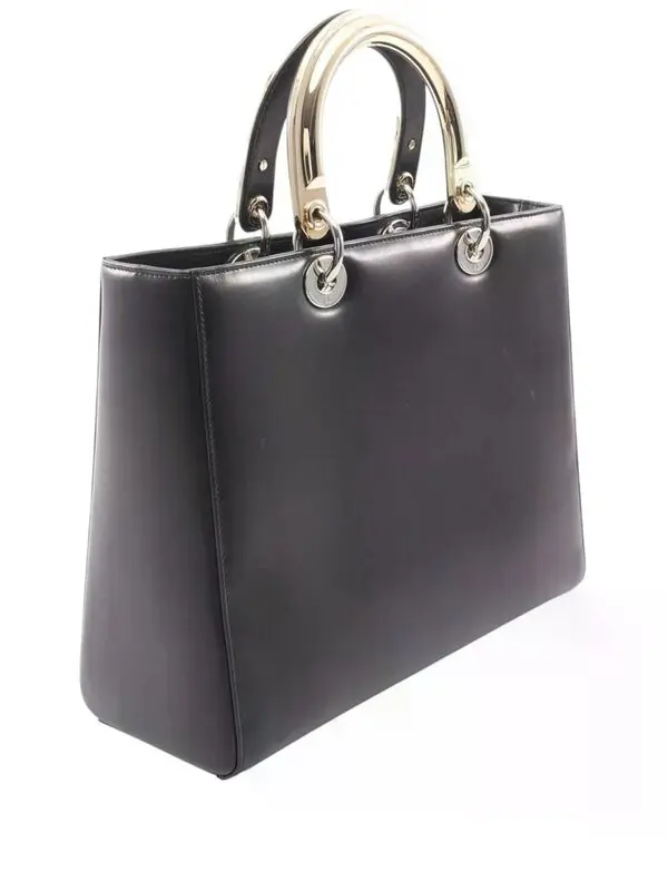Dior Large Calfskin Patch Embellished Lady Satchel - Black