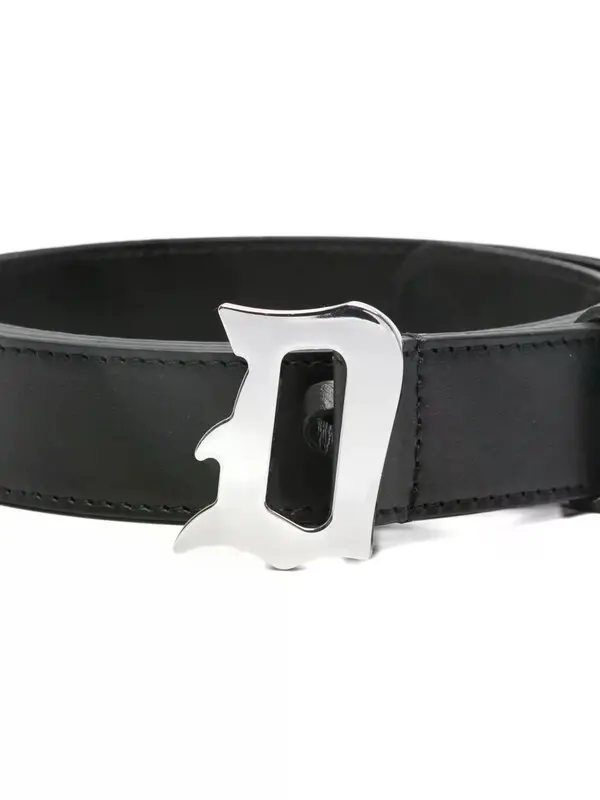 DONDUP Logo Plaque Belt - Black