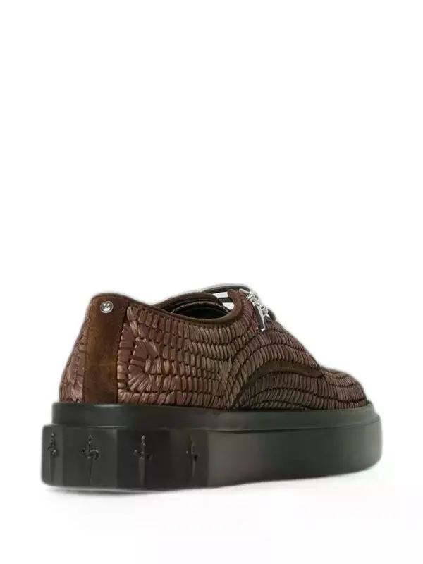 Paciotti Venus Woven-raffia Derby Shoes