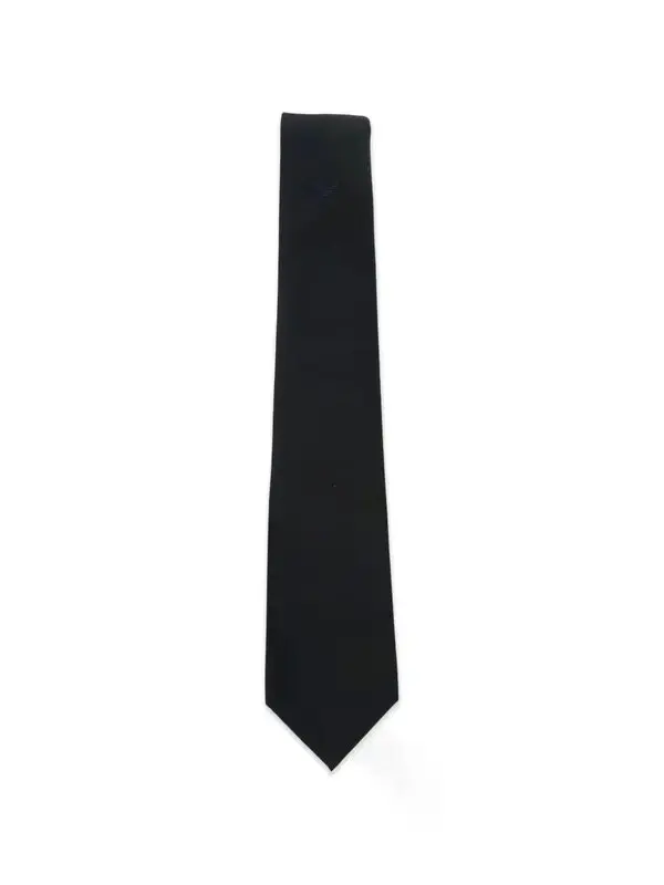 Emporio Armani Logo Embroidered Neck Tie - Blue