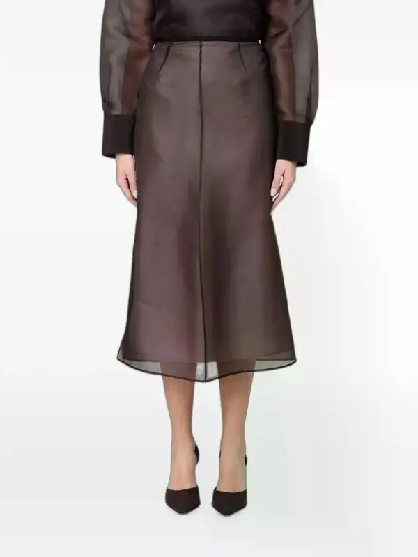 Agnona Silk Midi Skirt