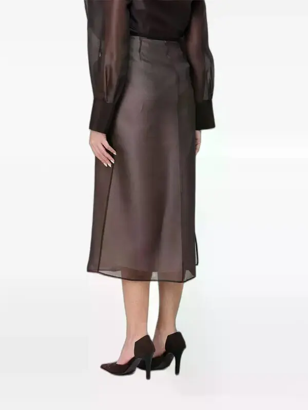 Agnona Silk Midi Skirt