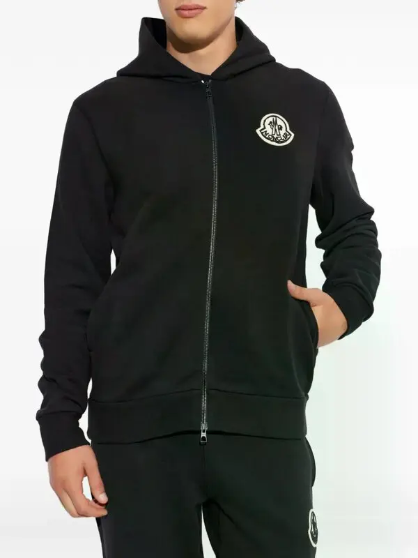 Moncler Logo Patch Zip-up Hoodie