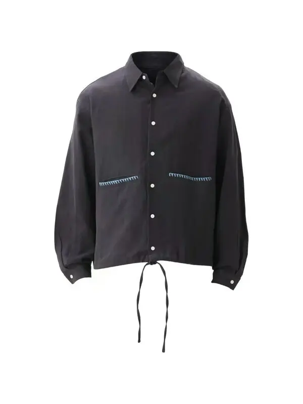 Estudio Niksen Embroidery Detail Drawstring Shirt - Grey