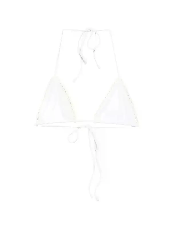 Frankies Bikinis X Jennie Nick Crochet Triangle Bikini Top - Neutrals