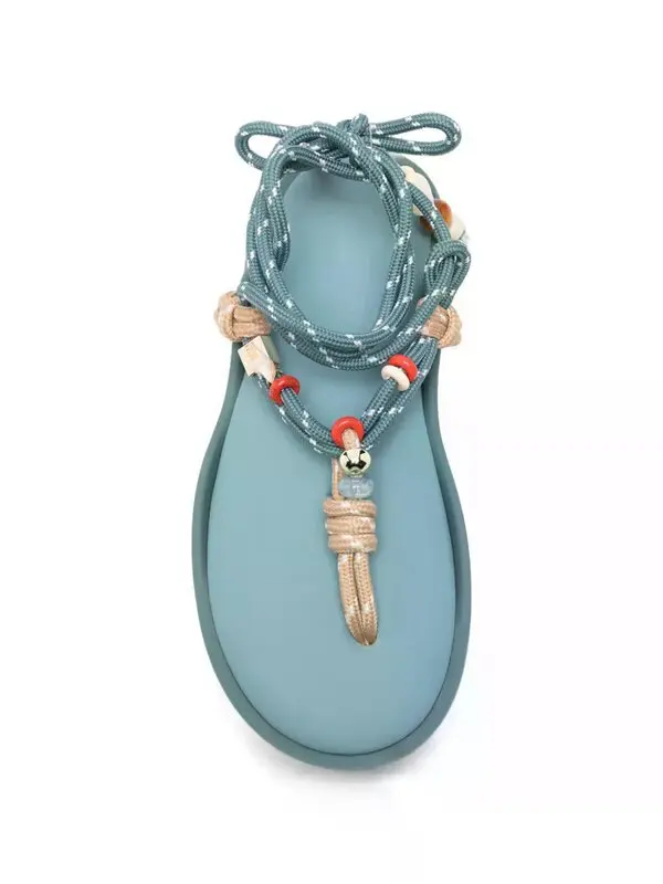 Flowze X Collanine Colorate Bead-embellished Flat Sandals