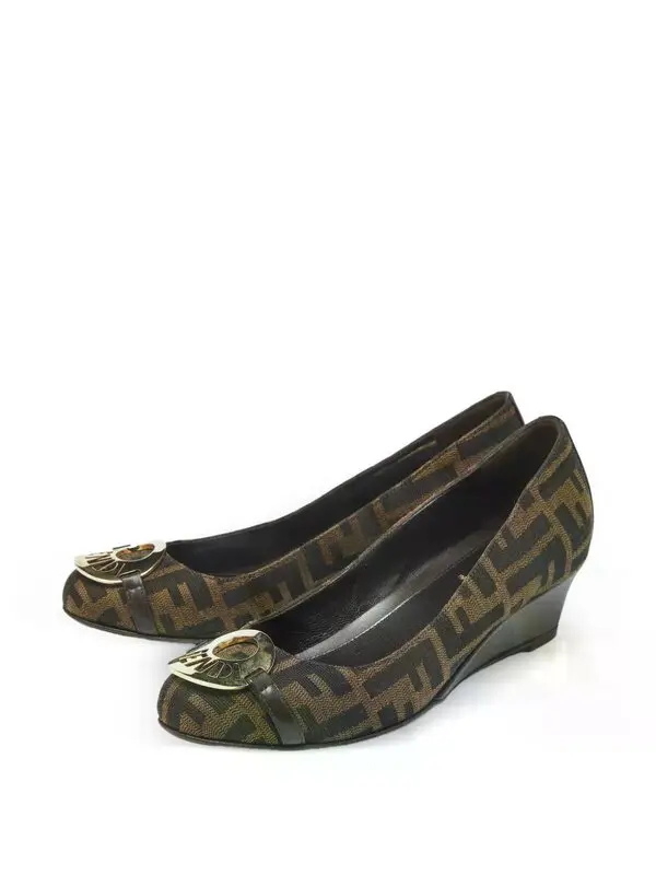 Fendi Zucca Monogram Wedge Pumps