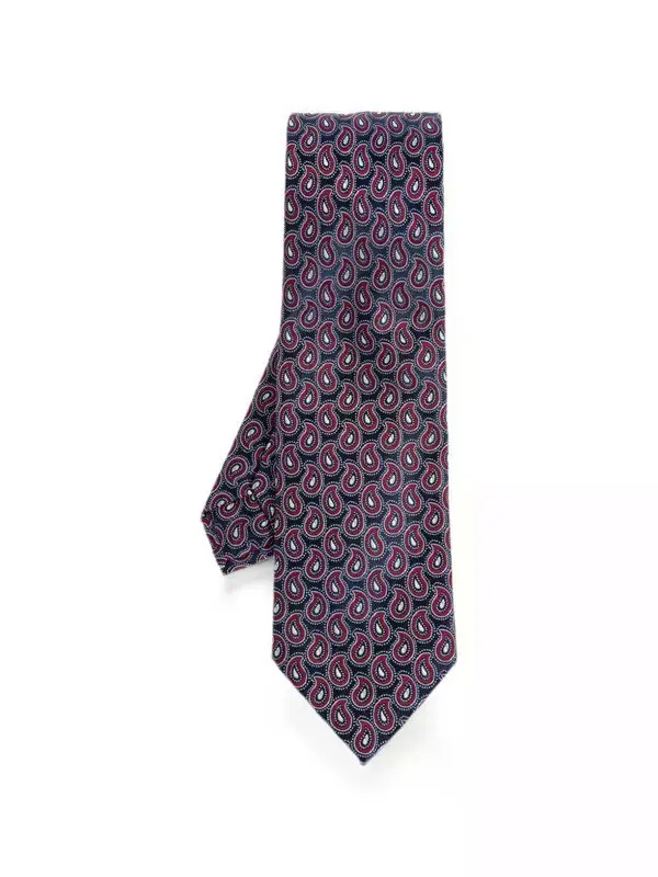 Etro Paisley-print Silk Neck Tie - Blue