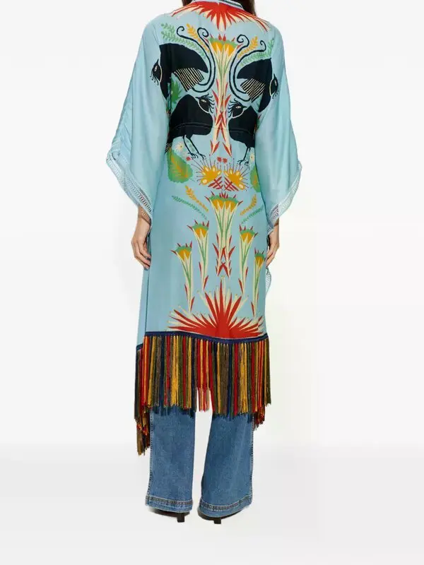 Etro Bird-print Silk Kaftan