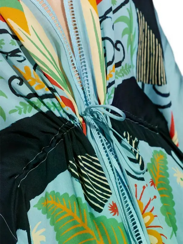Etro Bird-print Silk Kaftan