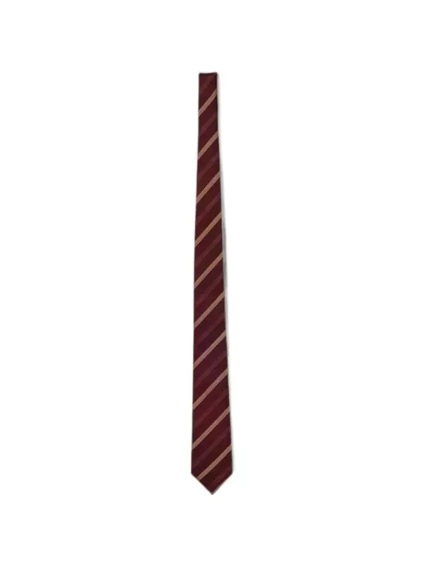 Emporio Armani Jacquard-stripe Silk Tie - Red