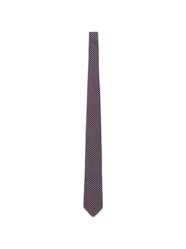 FERRAGAMO Gancini Pegasus Print Silk Tie - Red