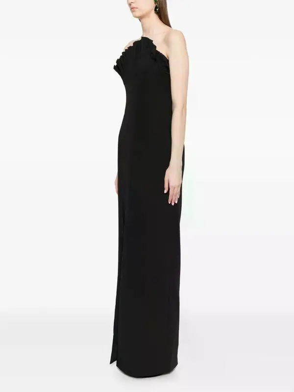 Marchesa Strapless Gown With Pleat Detailing