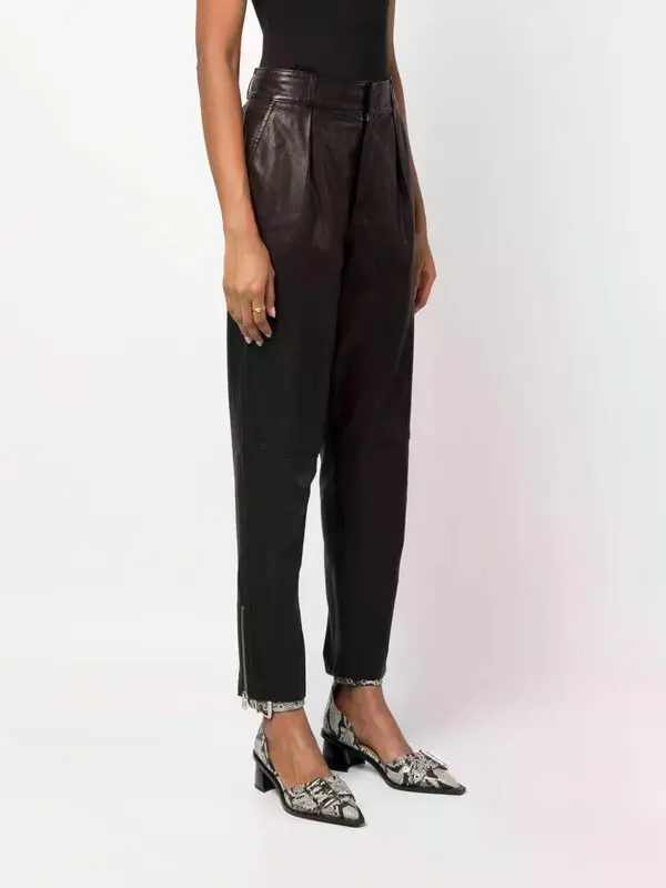 IRO PARIS Stara High-waist Leather Tapered Trousers