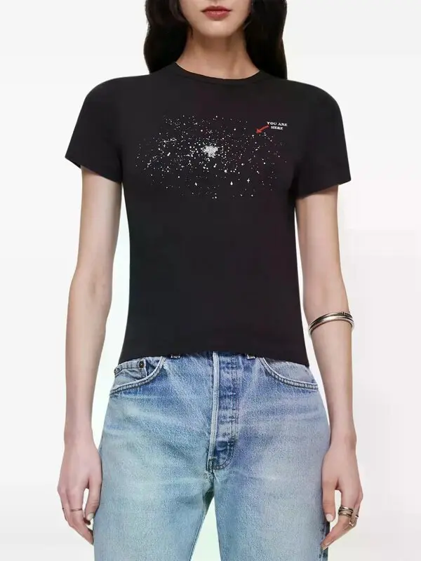 RE/DONE Rhinestone Embellished Cotton T-shirt