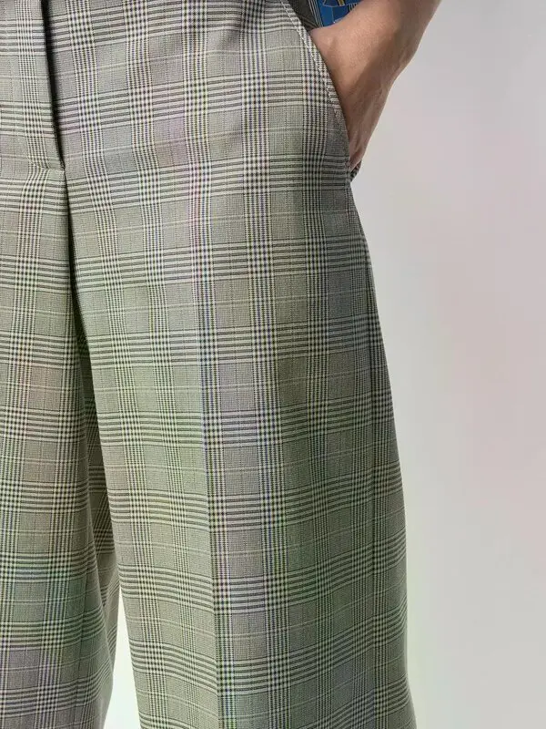Moschino Plaid Check Cropped Trousers