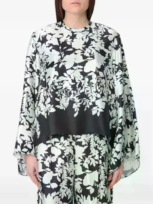 Agnona Floral-print Silk Blouse