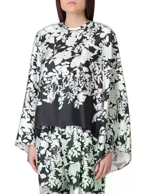 Agnona Floral-print Silk Blouse