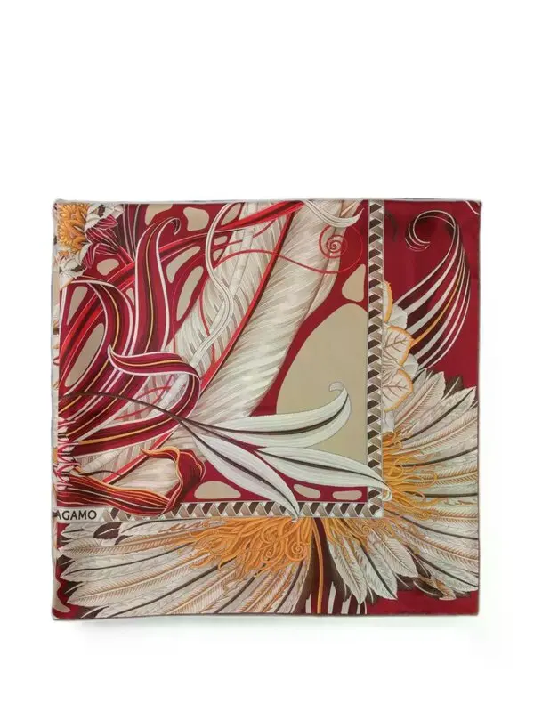 FERRAGAMO Giada Floral-print Scarf - Red
