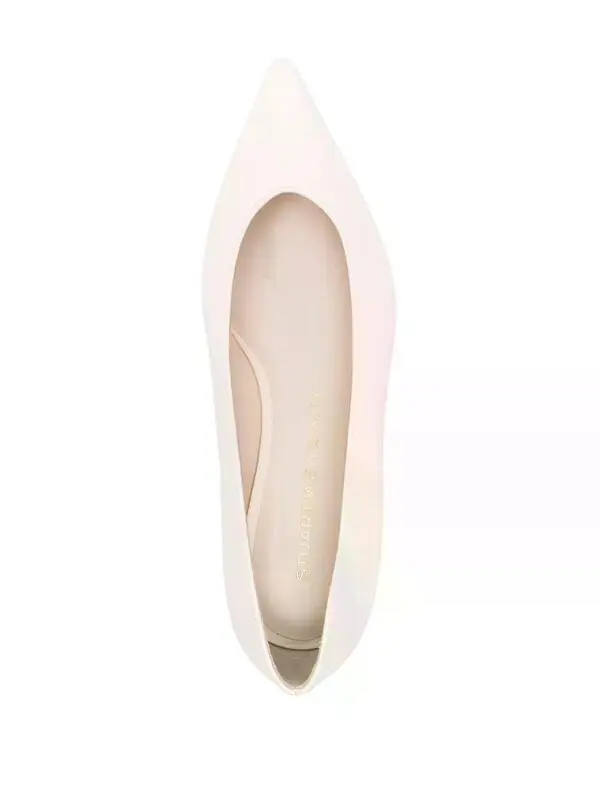 STUART WEITZMAN Pointed-toe Leather Ballerinas