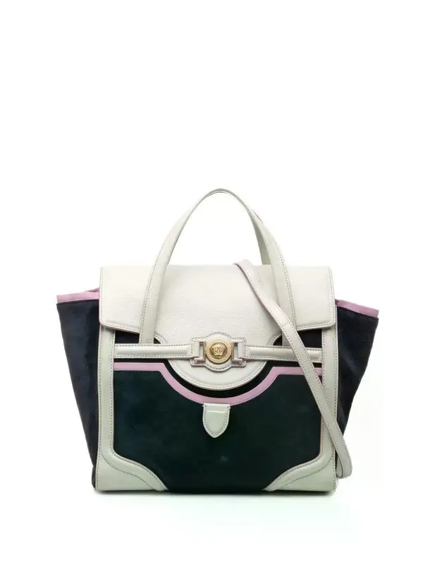 Versace Suede And Goatskin Signature Satchel