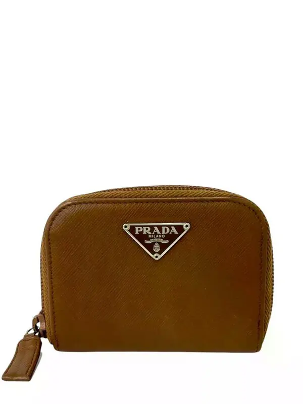 Prada 2000-2013 Saffiano Coin Pouch - Brown