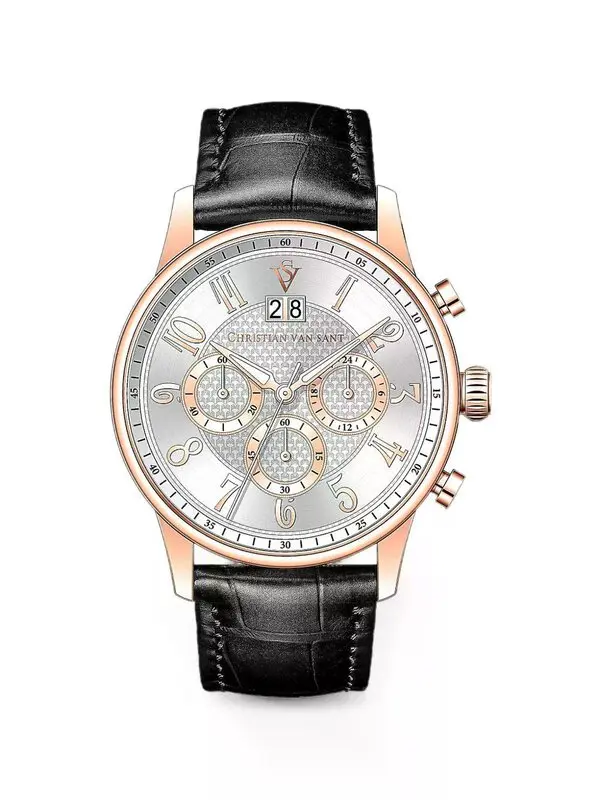 CHRISTIAN VAN SANT Heritage 42mm Chronograph Watch - Silver