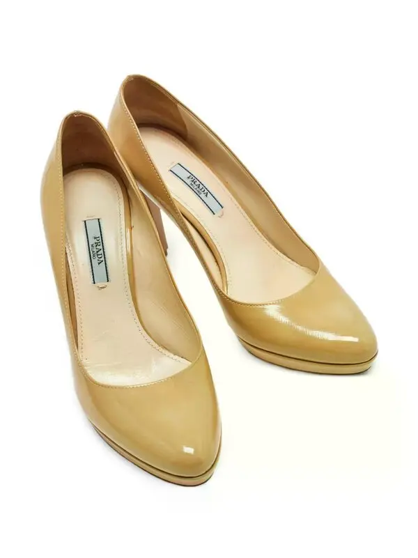 Prada Saffiano Leather Platform Pumps - Neutrals