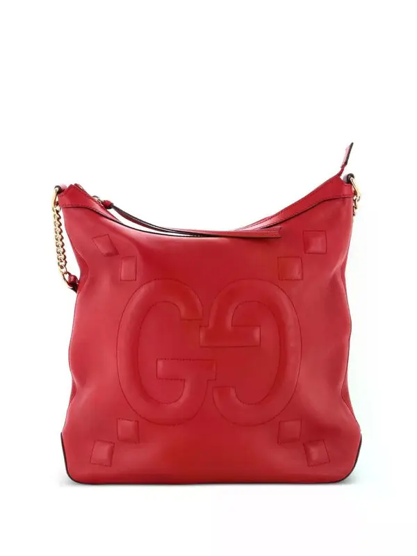 Gucci Apollo Gg Embossed Calfskin Medium Hobo Bag