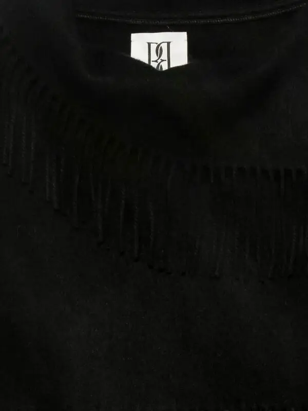 BY MALENE BIRGER Fringe-trimmed Embroidered-logo Scarf
