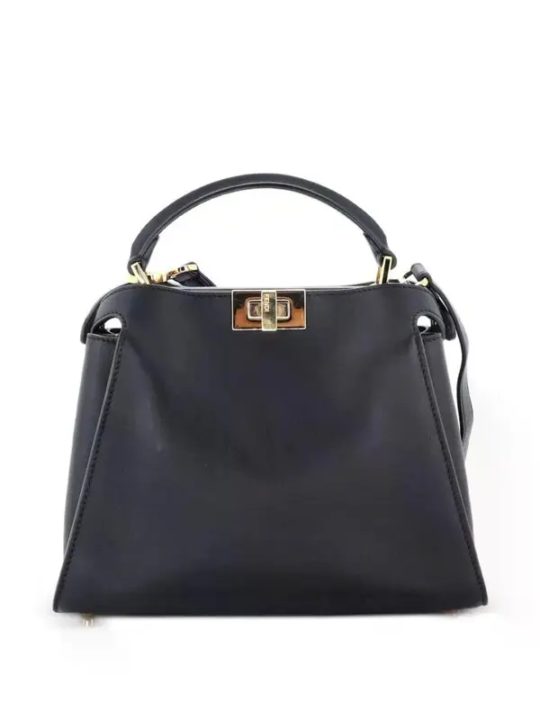 Fendi Peekaboo Essentially Bag Leather Satchel - Black